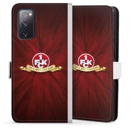 DeinDesign Galaxy S20 FE Handy Klapph&uuml;lle Handyh&uuml;lle aus Kunst Leder wei&szlig; Flip Case 1. Fc Kaiserslautern Official Licensed Product Logo Sideflip mit Lasche
