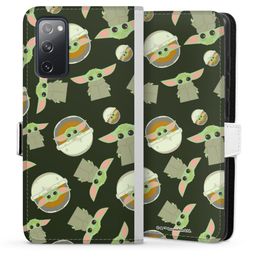 DeinDesign Galaxy S20 FE Handy Klapph&uuml;lle Handyh&uuml;lle aus Kunst Leder wei&szlig; Flip Case Official Licensed Product Star Wars Muster Baby Yoda Sideflip mit Lasche