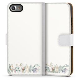 DeinDesign iPhone SE (2020) Handy Klapph&uuml;lle Handyh&uuml;lle aus Kunst Leder wei&szlig; Flip Case Disney Winnie The Pooh Eukalyptus Sideflip mit Lasche