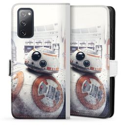 DeinDesign Galaxy S20 FE 5G Handy Klapph&uuml;lle Handyh&uuml;lle aus Kunst Leder wei&szlig; Flip Case Robot Star Wars Merchandise Sideflip mit Lasche