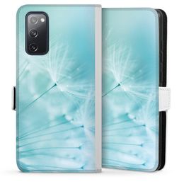 DeinDesign Galaxy S20 FE 5G Handy Klapph&uuml;lle Handyh&uuml;lle aus Kunst Leder wei&szlig; Flip Case Dandelion Flower Winter Sideflip mit Lasche