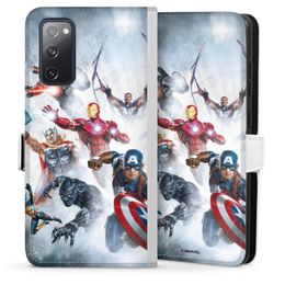 DeinDesign Galaxy S20 FE 5G Handy Klapph&uuml;lle Handyh&uuml;lle aus Kunst Leder wei&szlig; Flip Case Marvel Avengers Official Licensed Product Sideflip mit Lasche