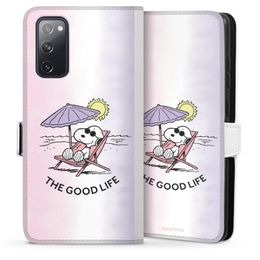 DeinDesign Galaxy S20 FE Handy Klapph&uuml;lle Handyh&uuml;lle aus Kunst Leder wei&szlig; Flip Case Snoopy Official Licensed Product Peanuts Sideflip mit Lasche