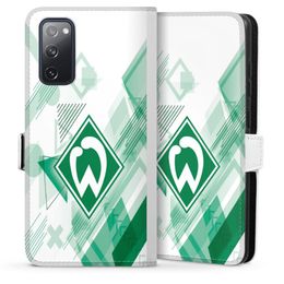 DeinDesign Galaxy S20 FE 5G Handy Klapph&uuml;lle Handyh&uuml;lle aus Kunst Leder wei&szlig; Flip Case Official Licensed Product Sv Werder Bremen Muster Sideflip mit Lasche