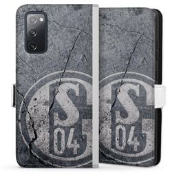 DeinDesign Galaxy S20 FE Handy Klapph&uuml;lle Handyh&uuml;lle aus Kunst Leder wei&szlig; Flip Case Fc Schalke 04 Concrete Merchandise Sideflip mit Lasche