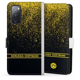 DeinDesign Galaxy S20 FE Handy Klapph&uuml;lle Handyh&uuml;lle aus Kunst Leder wei&szlig; Flip Case Bvb Borussia Dortmund Ombre Sideflip mit Lasche