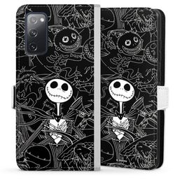 DeinDesign Galaxy S20 FE Handy Klapph&uuml;lle Handyh&uuml;lle aus Kunst Leder wei&szlig; Flip Case Disney Nightmare Before Christmas Halloween Sideflip mit Lasche