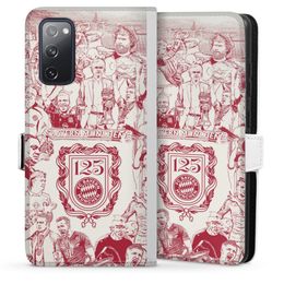 DeinDesign Galaxy S20 FE 5G Handy Klapph&uuml;lle Handyh&uuml;lle aus Kunst Leder wei&szlig; Flip Case Official Licensed Product Fcb 125 Jahre Fc Bayern M&uuml;nchen Sideflip mit 