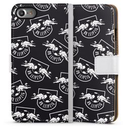 DeinDesign iPhone SE (2020) Handy Klapph&uuml;lle Handyh&uuml;lle aus Kunst Leder wei&szlig; Flip Case Muster Logo Rb Leipzig Sideflip mit Lasche