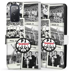 DeinDesign Galaxy S20 FE Handy Klapph&uuml;lle Handyh&uuml;lle aus Kunst Leder wei&szlig; Flip Case Retro Eintracht Frankfurt Official Licensed Product Sideflip mit Lasche