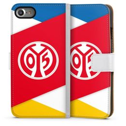 DeinDesign iPhone SE (2020) Handy Klapph&uuml;lle Handyh&uuml;lle aus Kunst Leder wei&szlig; Flip Case Soccer Official Licensed Product 1. Fsv Mainz 05 E.V. Sideflip mit Lasche