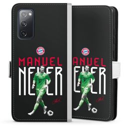DeinDesign Galaxy S20 FE Handy Klapph&uuml;lle Handyh&uuml;lle aus Kunst Leder wei&szlig; Flip Case Fc Bayern M&uuml;nchen Manuel Neuer Official Licensed Product Sideflip mit Lasche