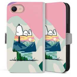 DeinDesign iPhone 17e Handy Klapph&uuml;lle Handyh&uuml;lle aus Kunst Leder wei&szlig; Flip Case Official Licensed Product Peanuts Snoopy Sideflip mit Lasche