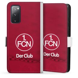 DeinDesign Galaxy S20 FE Handy Klapph&uuml;lle Handyh&uuml;lle aus Kunst Leder wei&szlig; Flip Case Bundesliga 1. Fc N&uuml;rnberg Official Licensed Product Sideflip mit Lasche