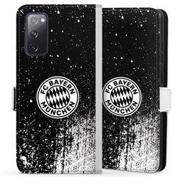 DeinDesign Galaxy S20 FE 5G Handy Klapph&uuml;lle Handyh&uuml;lle aus Kunst Leder wei&szlig; Flip Case Fcb Fc Bayern M&uuml;nchen Official Licensed Product Sideflip mit Lasche