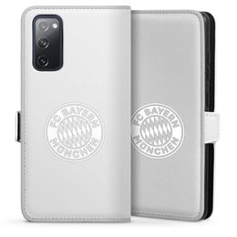 DeinDesign Galaxy S20 FE 5G Handy Klapph&uuml;lle Handyh&uuml;lle aus Kunst Leder wei&szlig; Flip Case Coat Of Arms Fc Bayern M&uuml;nchen Fcb Sideflip mit Lasche