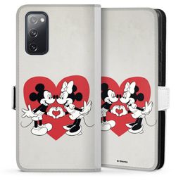 DeinDesign Galaxy S20 FE Handy Klapph&uuml;lle Handyh&uuml;lle aus Kunst Leder wei&szlig; Flip Case Disney Heart Sideflip mit Lasche