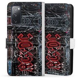 DeinDesign Galaxy S20 FE Handy Klapph&uuml;lle Handyh&uuml;lle aus Kunst Leder wei&szlig; Flip Case Merchandise Acdc Official Licensed Product Sideflip mit Lasche