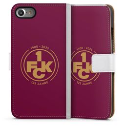 DeinDesign iPhone SE (2020) Handy Klapph&uuml;lle Handyh&uuml;lle aus Kunst Leder wei&szlig; Flip Case 125 Jahre 1. Fc Kaiserslautern 1. Fck Sideflip mit Lasche