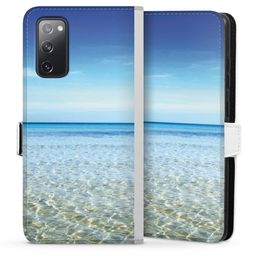 DeinDesign Galaxy S20 FE Handy Klapph&uuml;lle Handyh&uuml;lle aus Kunst Leder wei&szlig; Flip Case Urlaub Sky Ocean Sideflip mit Lasche