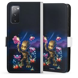 DeinDesign Galaxy S20 FE Handy Klapph&uuml;lle Handyh&uuml;lle aus Kunst Leder wei&szlig; Flip Case Baby Groot Guardians Of The Galaxy Marvel Sideflip mit Lasche
