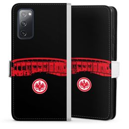 DeinDesign Galaxy S20 FE Handy Klapph&uuml;lle Handyh&uuml;lle aus Kunst Leder wei&szlig; Flip Case Official Licensed Product Eintracht Frankfurt Stadium Sideflip mit Lasche