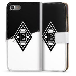 DeinDesign iPhone SE (2020) Handy Klapph&uuml;lle Handyh&uuml;lle aus Kunst Leder wei&szlig; Flip Case Bmg Borussia M&ouml;nchengladbach Gladbach Sideflip mit Lasche