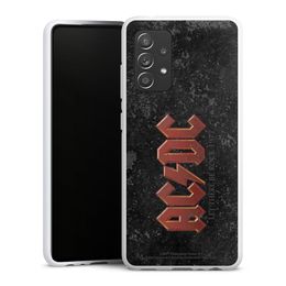 DeinDesign Galaxy A52s 5G Handy Silikon H&uuml;lle Case wei&szlig; Handyh&uuml;lle Acdc Merchandise Logo Silikon Case