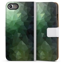 DeinDesign iPhone SE (2020) Handy Klapph&uuml;lle Handyh&uuml;lle aus Kunst Leder wei&szlig; Flip Case Mosaic Geometric Tarnmuster Sideflip mit Lasche