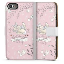 DeinDesign iPhone SE (2020) Handy Klapph&uuml;lle Handyh&uuml;lle aus Kunst Leder wei&szlig; Flip Case Bambi Official Licensed Product Thumper Sideflip mit Lasche