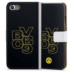 DeinDesign iPhone SE (2020) Handy Klapph&uuml;lle Handyh&uuml;lle aus Kunst Leder wei&szlig; Flip Case Official Licensed Product Lettering Bvb Sideflip mit Lasche