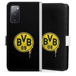DeinDesign Galaxy S20 FE Handy Klapph&uuml;lle Handyh&uuml;lle aus Kunst Leder wei&szlig; Flip Case Borussia Dortmund Official Licensed Product Bvb Sideflip mit Lasche