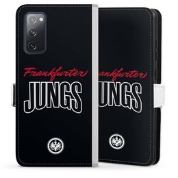 DeinDesign Galaxy S20 FE 5G Handy Klapph&uuml;lle Handyh&uuml;lle aus Kunst Leder wei&szlig; Flip Case Eintracht Frankfurt Sge Official Licensed Product Sideflip mit Lasche