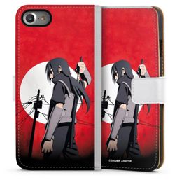 DeinDesign iPhone SE (2022) Handy Klapph&uuml;lle Handyh&uuml;lle aus Kunst Leder wei&szlig; Flip Case Anime Naruto Shippuden Manga Sideflip mit Lasche