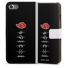 DeinDesign iPhone SE (2022) Handy Klapph&uuml;lle Handyh&uuml;lle aus Kunst Leder wei&szlig; Flip Case Official Licensed Product Naruto Shippuden Akatsuki Sideflip mit Lasche