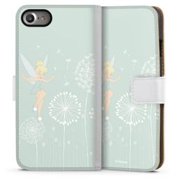 DeinDesign iPhone SE (2020) Handy Klapph&uuml;lle Handyh&uuml;lle aus Kunst Leder wei&szlig; Flip Case Dandelion Disney Tinkerbells Sideflip mit Lasche