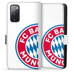 DeinDesign Galaxy S20 FE Handy Klapph&uuml;lle Handyh&uuml;lle aus Kunst Leder wei&szlig; Flip Case Logo Fcb Fc Bayern M&uuml;nchen Sideflip mit Lasche