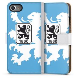 DeinDesign iPhone SE (2020) Handy Klapph&uuml;lle Handyh&uuml;lle aus Kunst Leder wei&szlig; Flip Case Official Licensed Product Tsv 1860 M&uuml;nchen Coat Of Arms Sideflip mit 