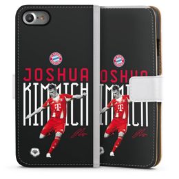 DeinDesign iPhone SE (2020) Handy Klapph&uuml;lle Handyh&uuml;lle aus Kunst Leder wei&szlig; Flip Case Fc Bayern M&uuml;nchen Official Licensed Product Kimmich Sideflip mit Lasche