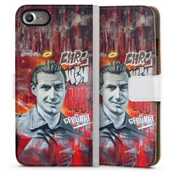 DeinDesign iPhone SE (2022) Handy Klapph&uuml;lle Handyh&uuml;lle aus Kunst Leder wei&szlig; Flip Case Fritz Walter 1. Fck 1. Fc Kaiserslautern Sideflip mit Lasche