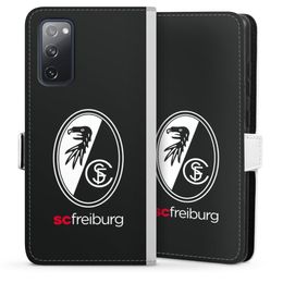 DeinDesign Galaxy S20 FE Handy Klapph&uuml;lle Handyh&uuml;lle aus Kunst Leder wei&szlig; Flip Case Sc Freiburg Official Licensed Product Coat Of Arms Sideflip mit Lasche