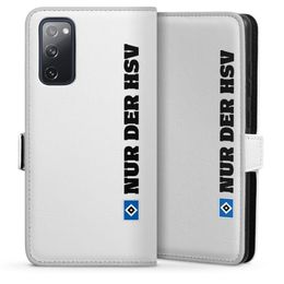 DeinDesign Galaxy S20 FE 5G Handy Klapph&uuml;lle Handyh&uuml;lle aus Kunst Leder wei&szlig; Flip Case Hsv Transparent Hamburger Sv Sideflip mit Lasche