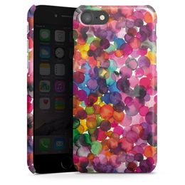 DeinDesign iPhone SE (2020) Handy Premium Case Smartphone Handyh&uuml;lle Schutzh&uuml;lle gl&auml;nzend Water Colour Colourful Points Premium Case