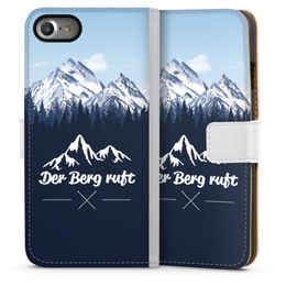 DeinDesign iPhone SE (2020) Handy Klapph&uuml;lle Handyh&uuml;lle aus Kunst Leder wei&szlig; Flip Case Wanderlust Sky Mountain Sideflip mit Lasche