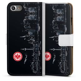 DeinDesign iPhone SE (2020) Handy Klapph&uuml;lle Handyh&uuml;lle aus Kunst Leder wei&szlig; Flip Case Skyline Sge Eintracht Frankfurt Sideflip mit Lasche