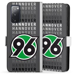 DeinDesign Galaxy S20 FE Handy Klapph&uuml;lle Handyh&uuml;lle aus Kunst Leder wei&szlig; Flip Case H96 Hannover 96 Official Licensed Product Sideflip mit Lasche