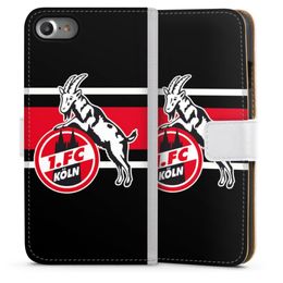 DeinDesign iPhone SE (2020) Handy Klapph&uuml;lle Handyh&uuml;lle aus Kunst Leder wei&szlig; Flip Case 1. Fc K&ouml;ln Logo Official Licensed Product Sideflip mit Lasche