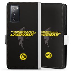 DeinDesign Galaxy S20 FE 5G Handy Klapph&uuml;lle Handyh&uuml;lle aus Kunst Leder wei&szlig; Flip Case Borussia Dortmund Bvb Marco Reus Sideflip mit Lasche