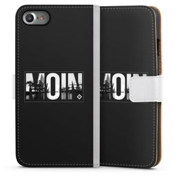 DeinDesign iPhone SE (2020) Handy Klapph&uuml;lle Handyh&uuml;lle aus Kunst Leder wei&szlig; Flip Case Official Licensed Product Hamburger Sv Hsv Sideflip mit Lasche