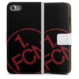 DeinDesign iPhone SE (2020) Handy Klapph&uuml;lle Handyh&uuml;lle aus Kunst Leder wei&szlig; Flip Case 1. Fcn Merchandise Texture Sideflip mit Lasche